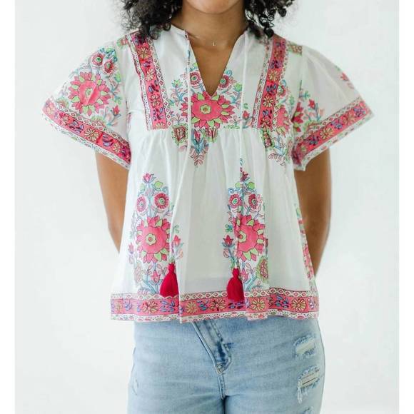 Victoria Dunn | Tops | New Victoria Dunn Catalina Blouse In Limeade | Poshmark